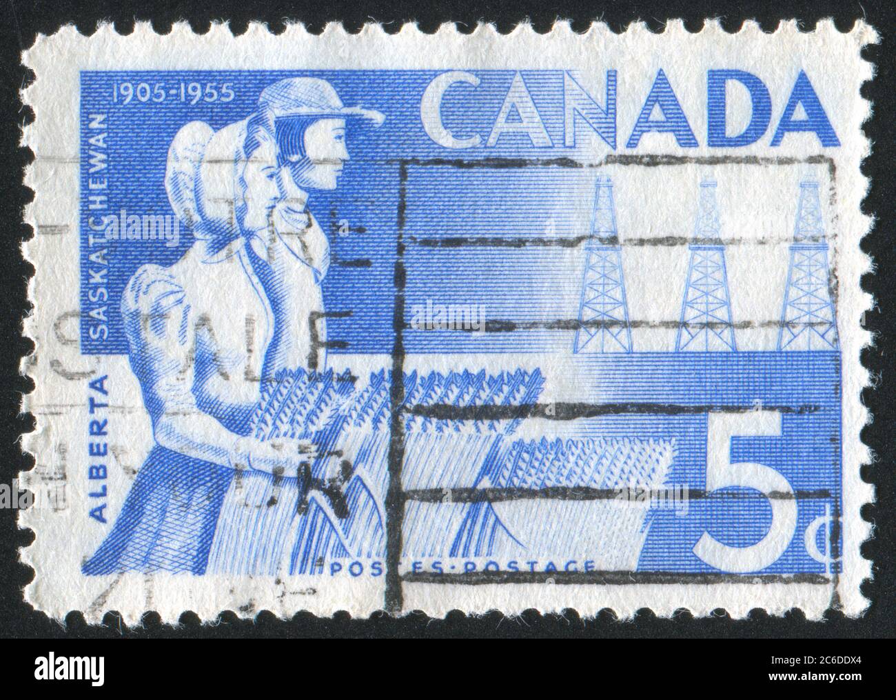 CANADA - CIRCA 1955: stamp printed by Canada, shows Pioneer Settlers ...