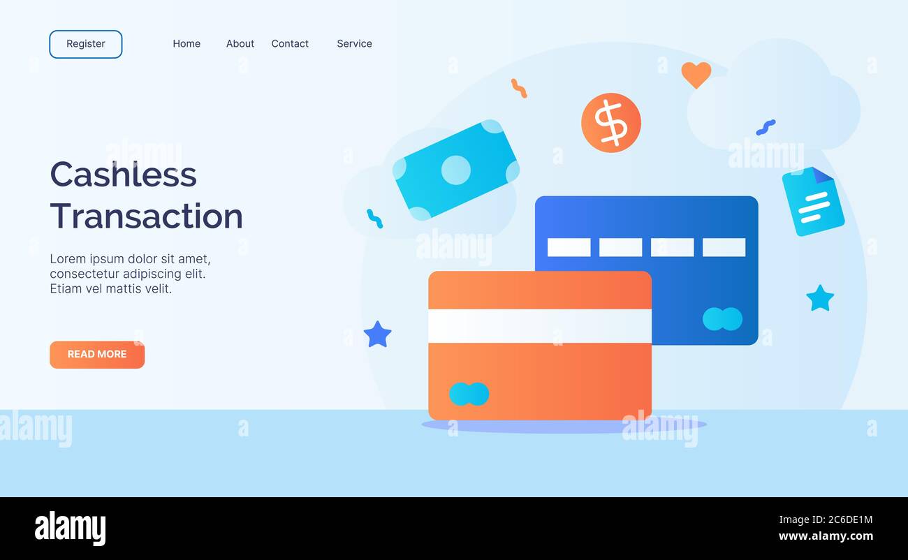 Cashless transaction debit credit bank card icon campaign for web ...