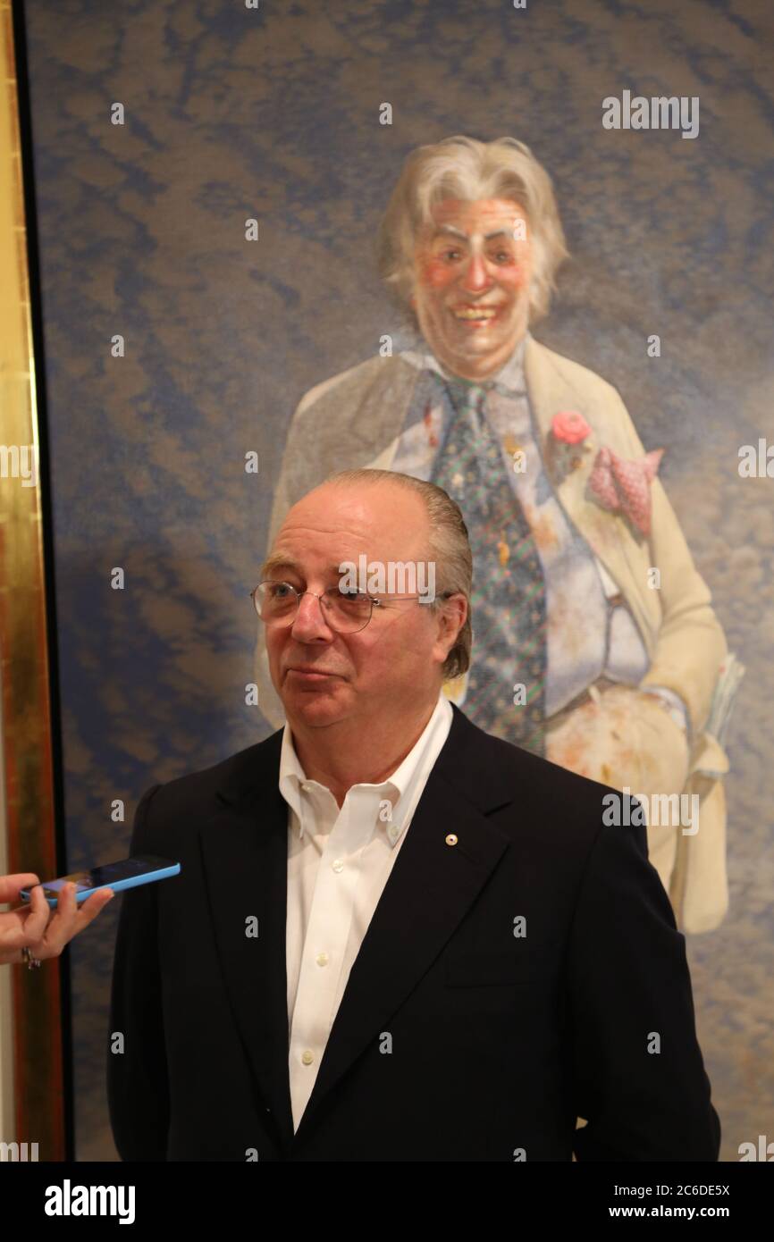 The 2014 Packing Room Prize winner Tim Storrier is interviewed by the ...