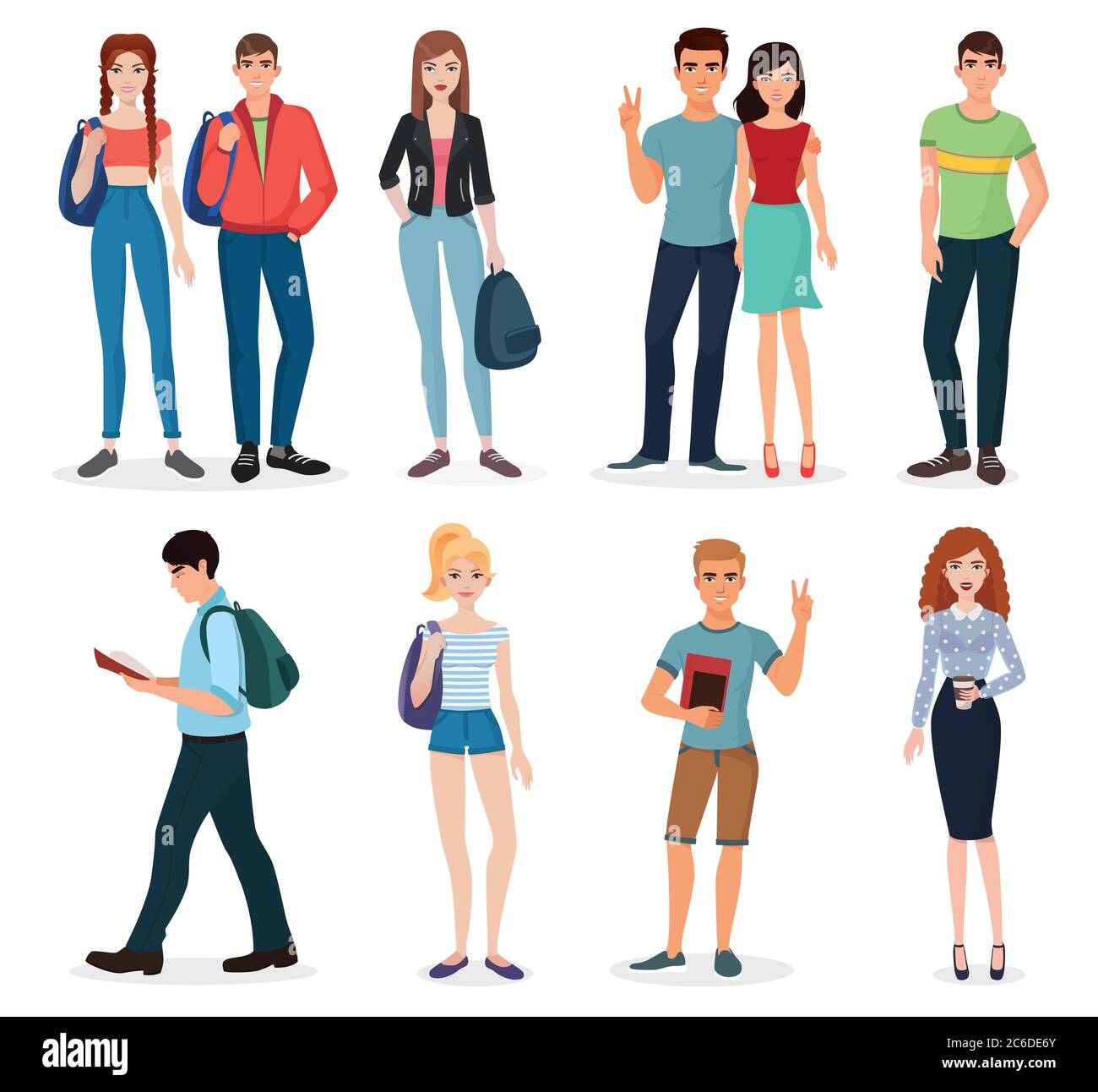 International young people characters and couples collection Stock ...