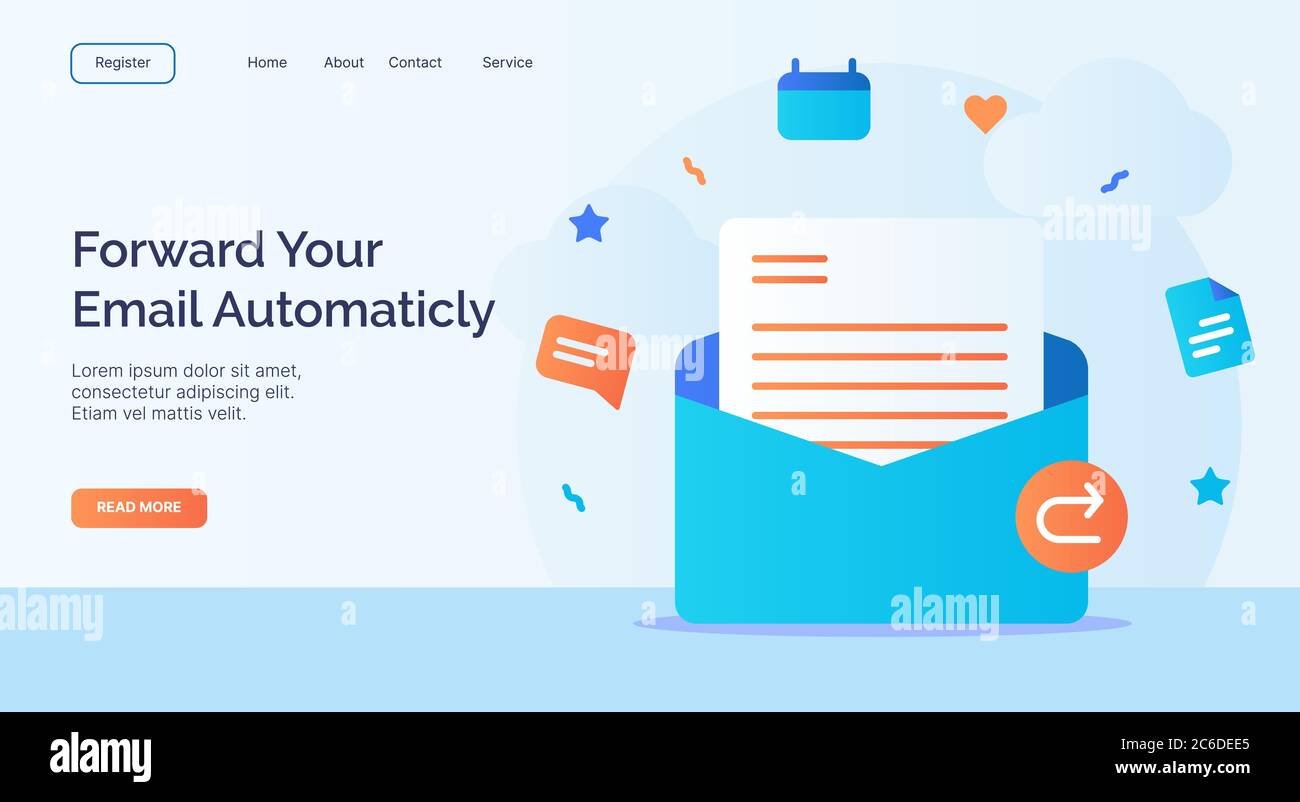 Forward your email automaticly open email icon campaign for web website ...