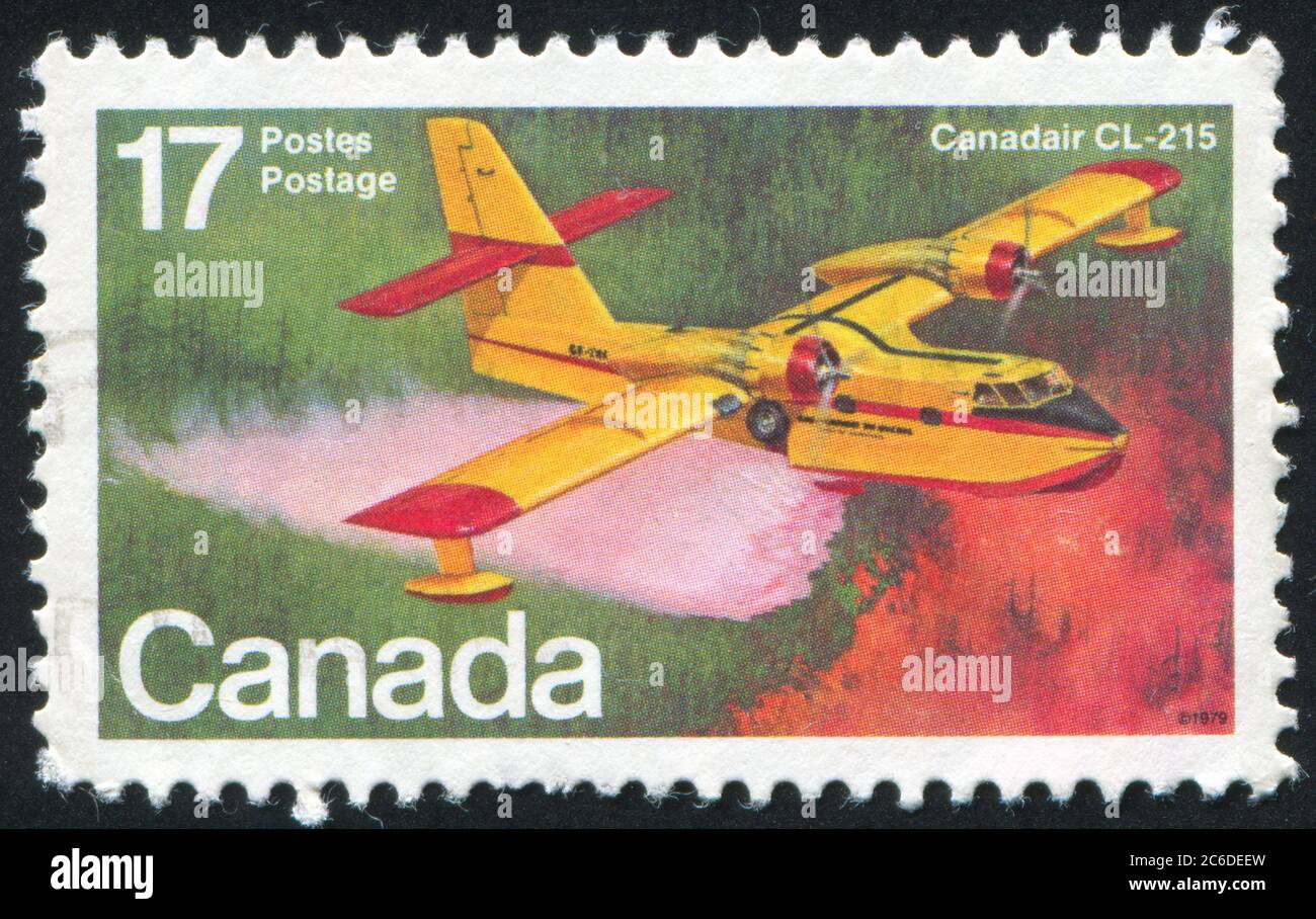 CANADA - CIRCA 1979: stamp printed by Canada, shows aeroplane, Canadair ...