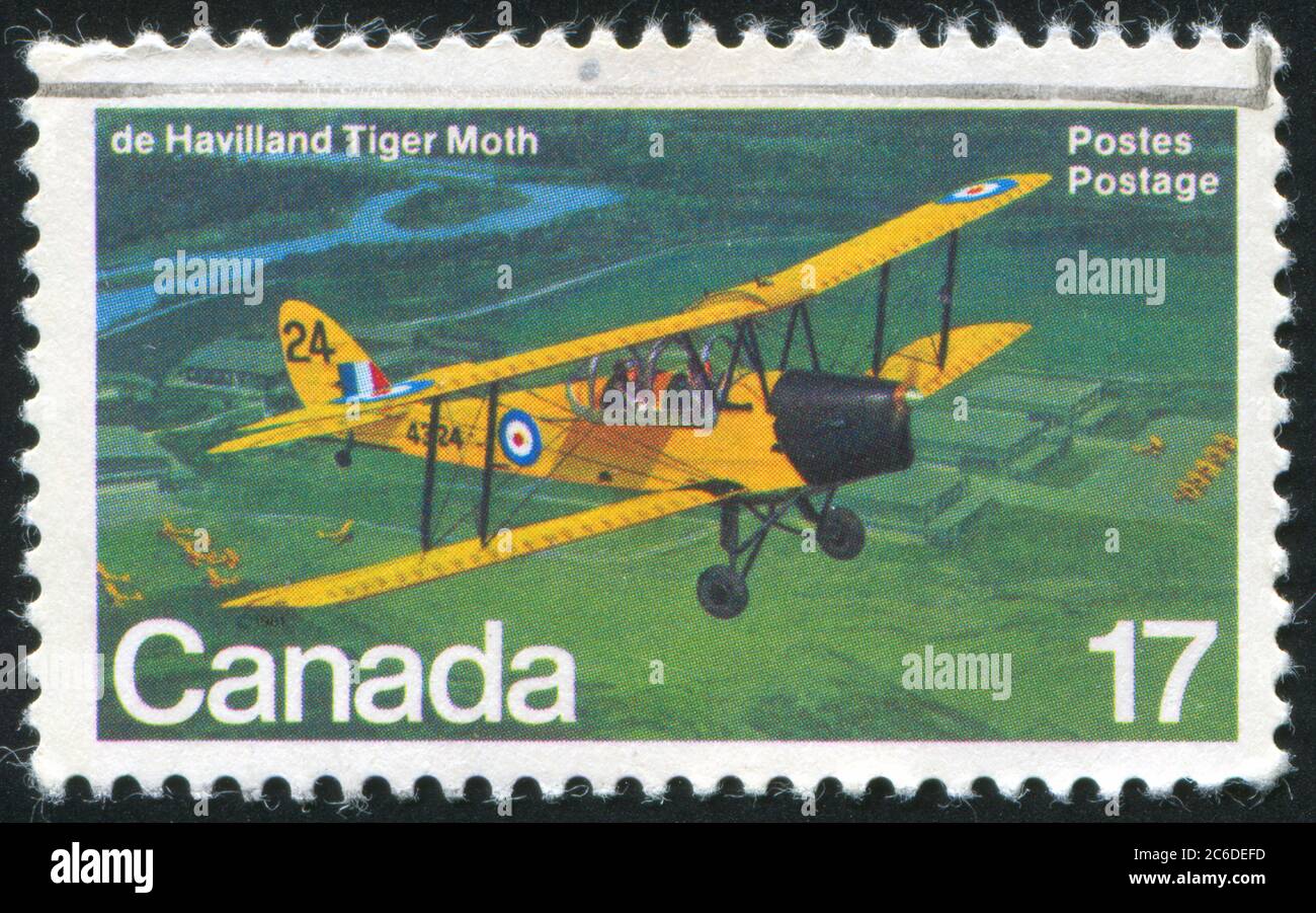 CANADA - CIRCA 1981: stamp printed by Canada, shows aeroplane, de ...
