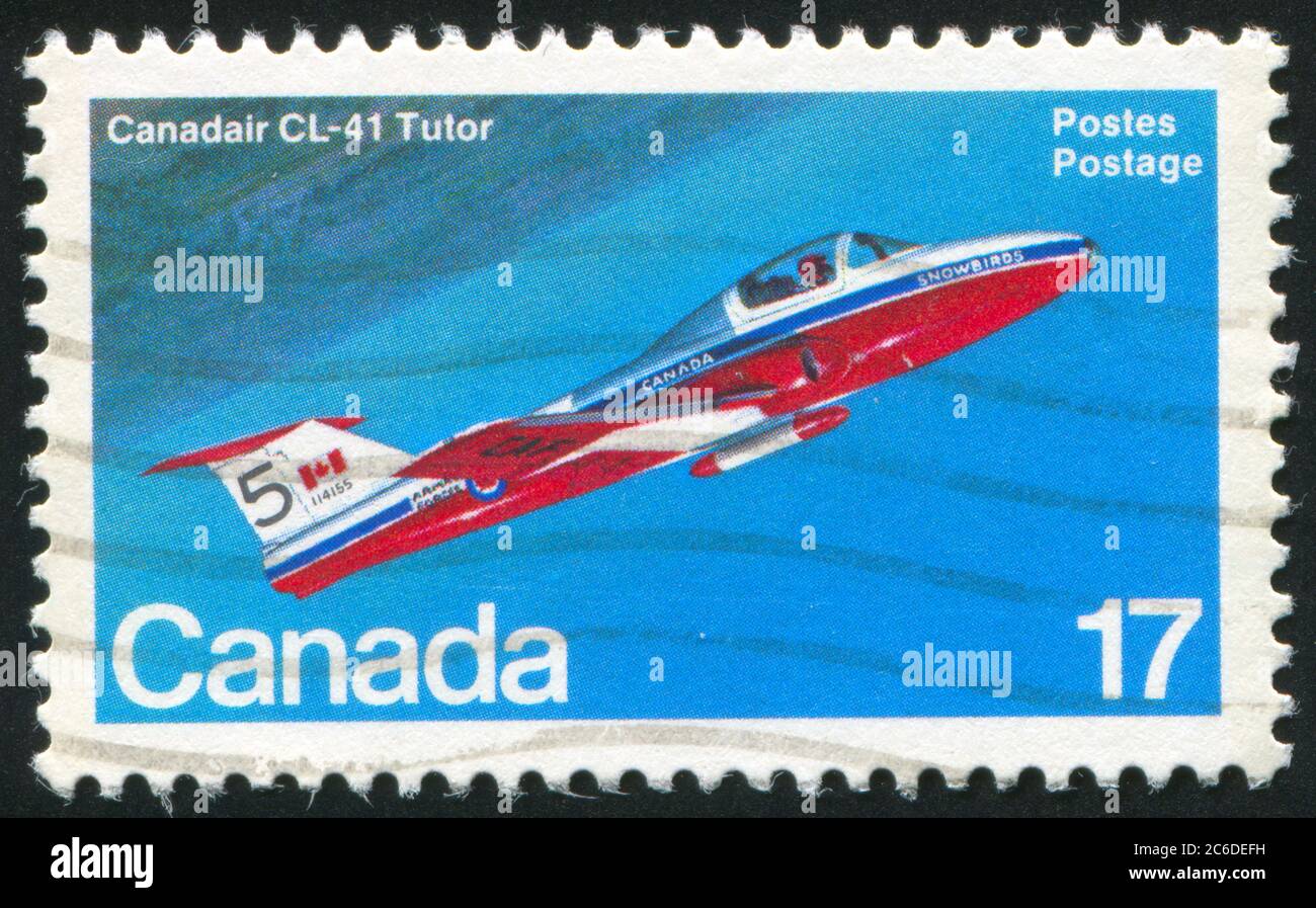 CANADA - CIRCA 1981: stamp printed by Canada, shows aeroplane, Canadair ...