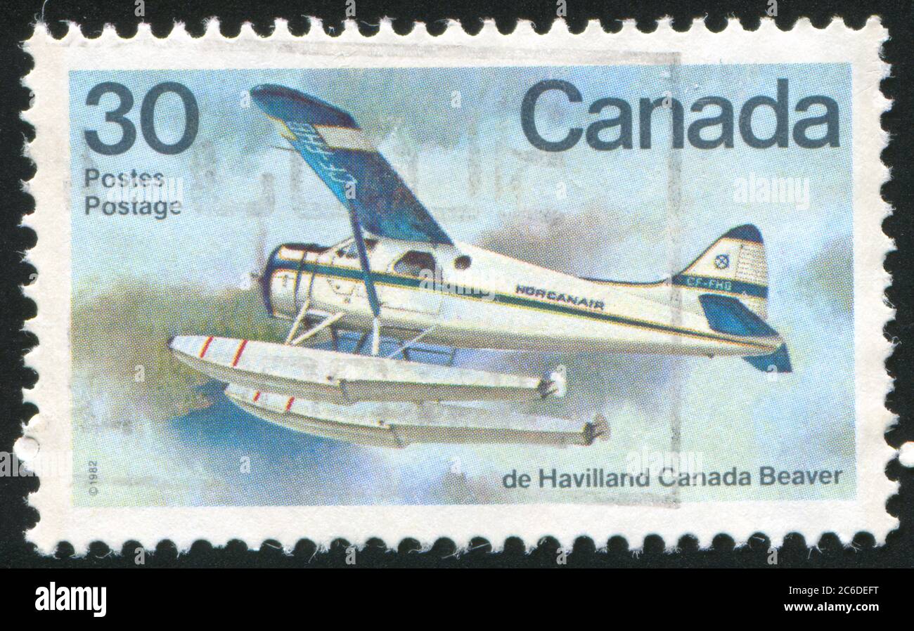 CANADA - CIRCA 1982: stamp printed by Canada, shows De Havilland Canada ...