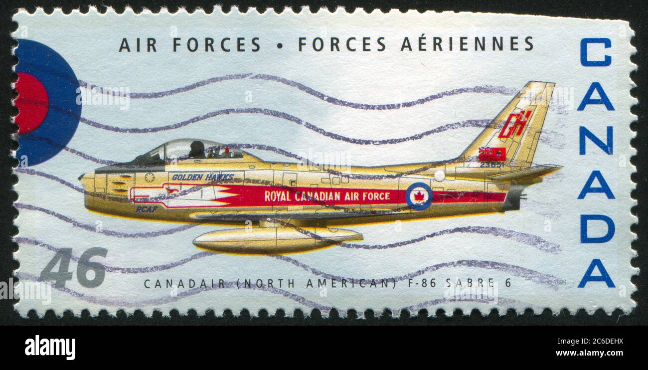 CANADA - CIRCA 1999: stamp printed by Canada, shows aeroplane, North ...