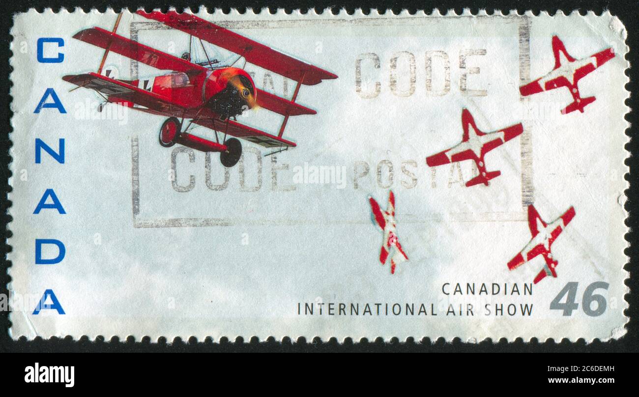 CANADA - CIRCA 1999: stamp printed by Canada, shows aeroplane, circa ...
