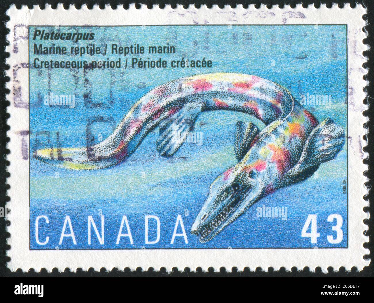 CANADA - CIRCA 1993: stamp printed by Canada, shows Dinosaurs ...