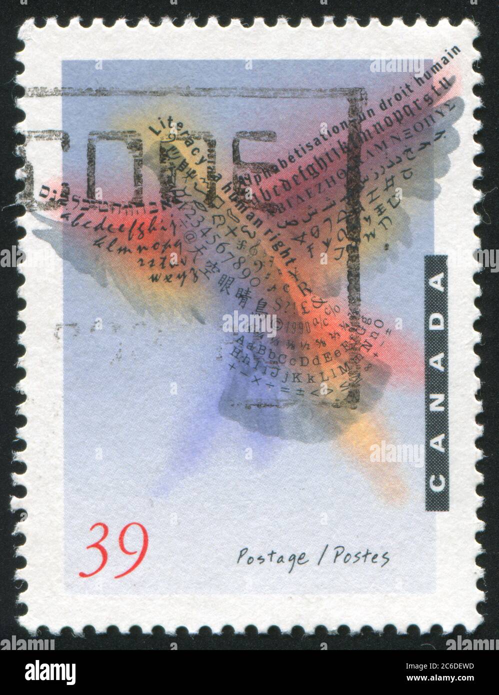 CANADA - CIRCA 1990: stamp printed by Canada, shows Pigeon with letters ...