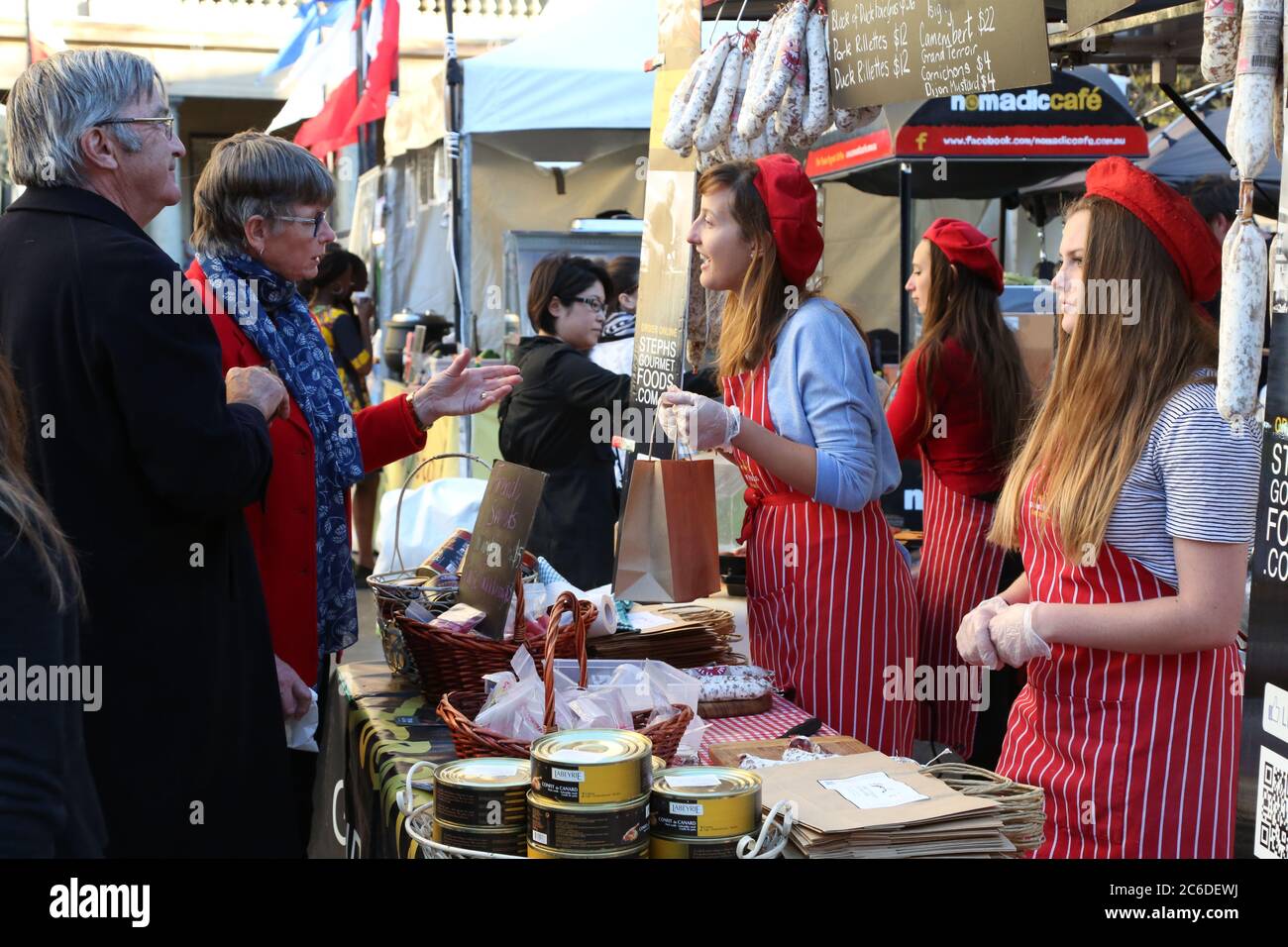 A gourmet French food stall at the ‘Bleu, blanc, rouge festival ...