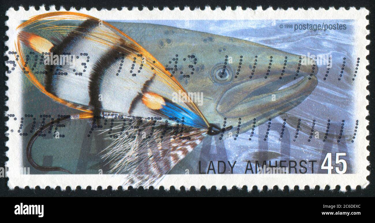 CANADA - CIRCA 1998: stamp printed by Canada, shows Fly Fishing in ...