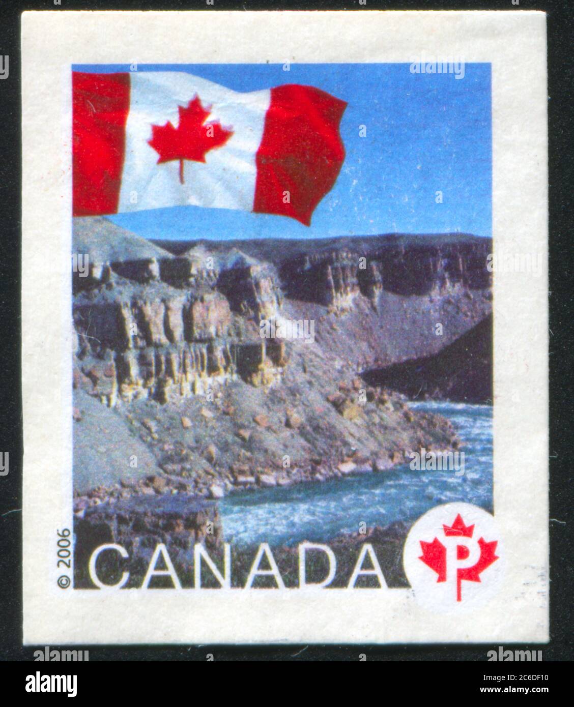 CANADA - CIRCA 2006: stamp printed by Canada, shows Flag and Tuktut ...
