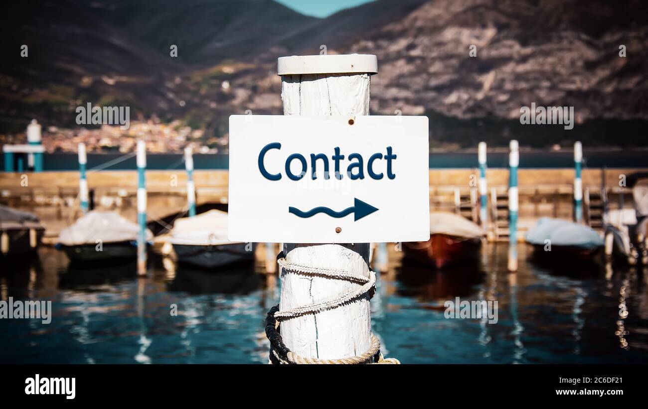 Street Sign the Direction Way to Contact Stock Photo - Alamy