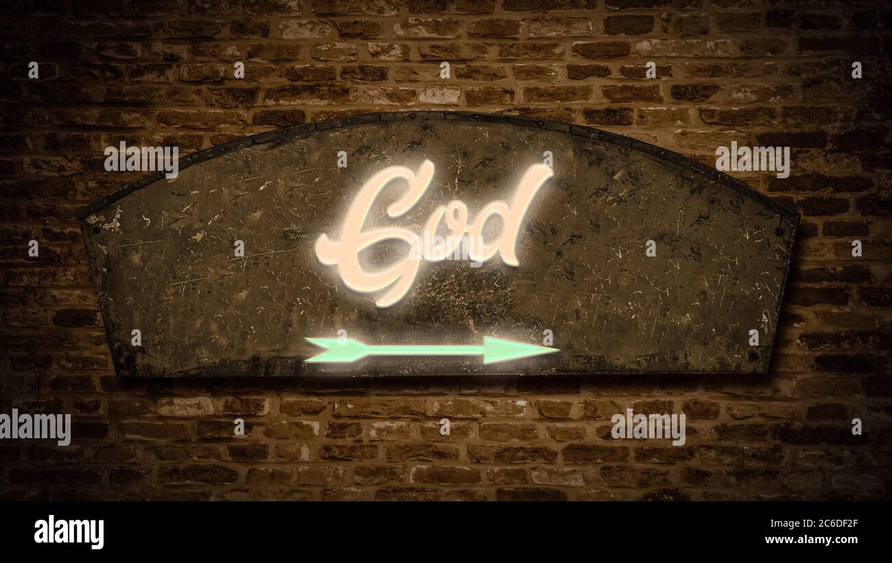 Street Sign the Direction Way to God Stock Photo - Alamy