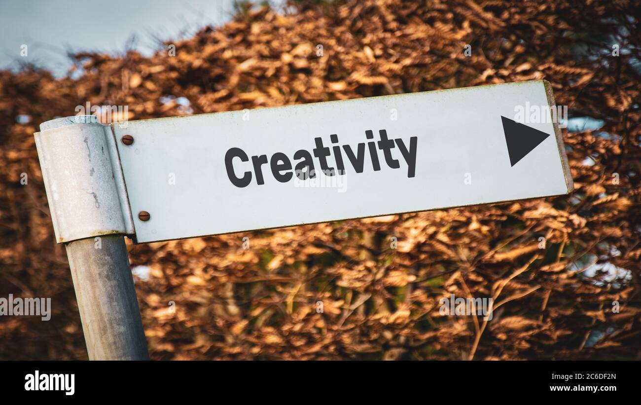 Street Sign the Direction Way to Creativity Stock Photo - Alamy