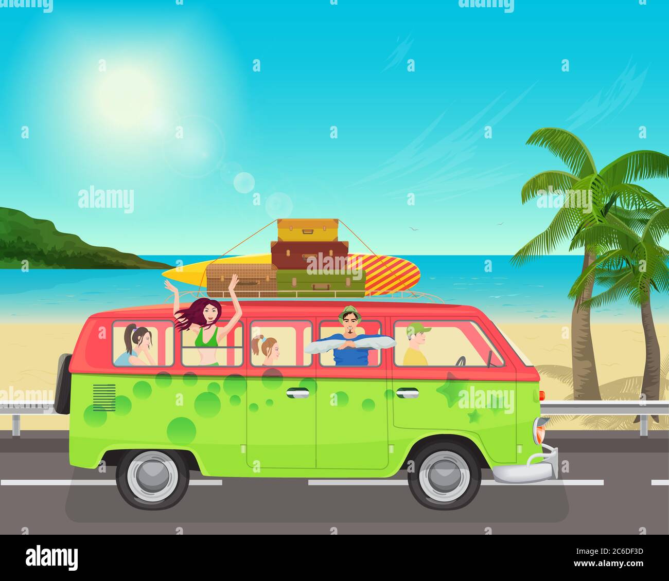 Camper van adventure in Stock Vector Images - Alamy
