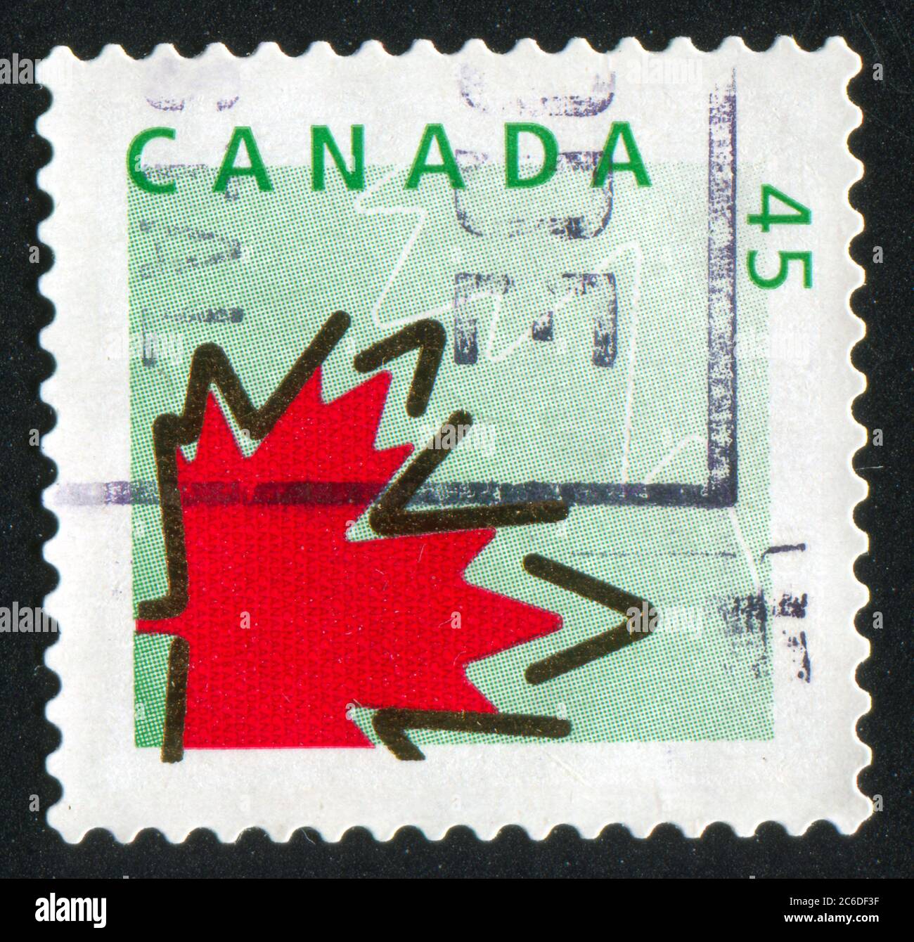 CANADA - CIRCA 1992: stamp printed by Canada, shows Maple Leaf, circa ...