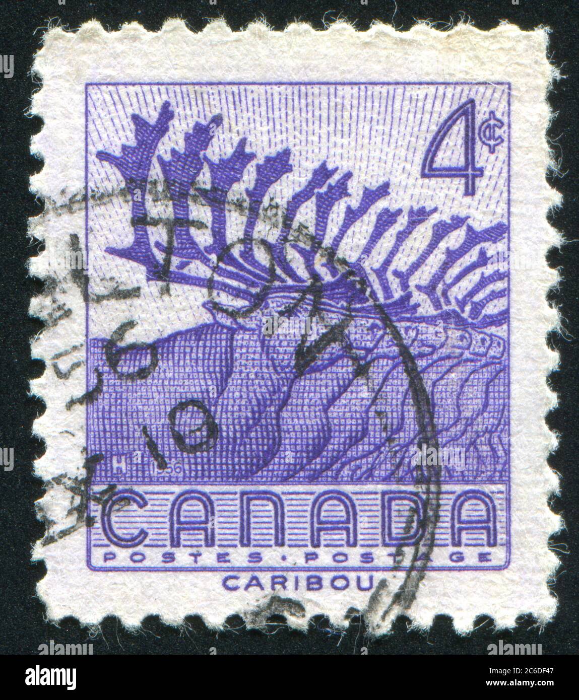 CANADA - CIRCA 1956: stamp printed by Canada, shows Caribou circa 1956 ...
