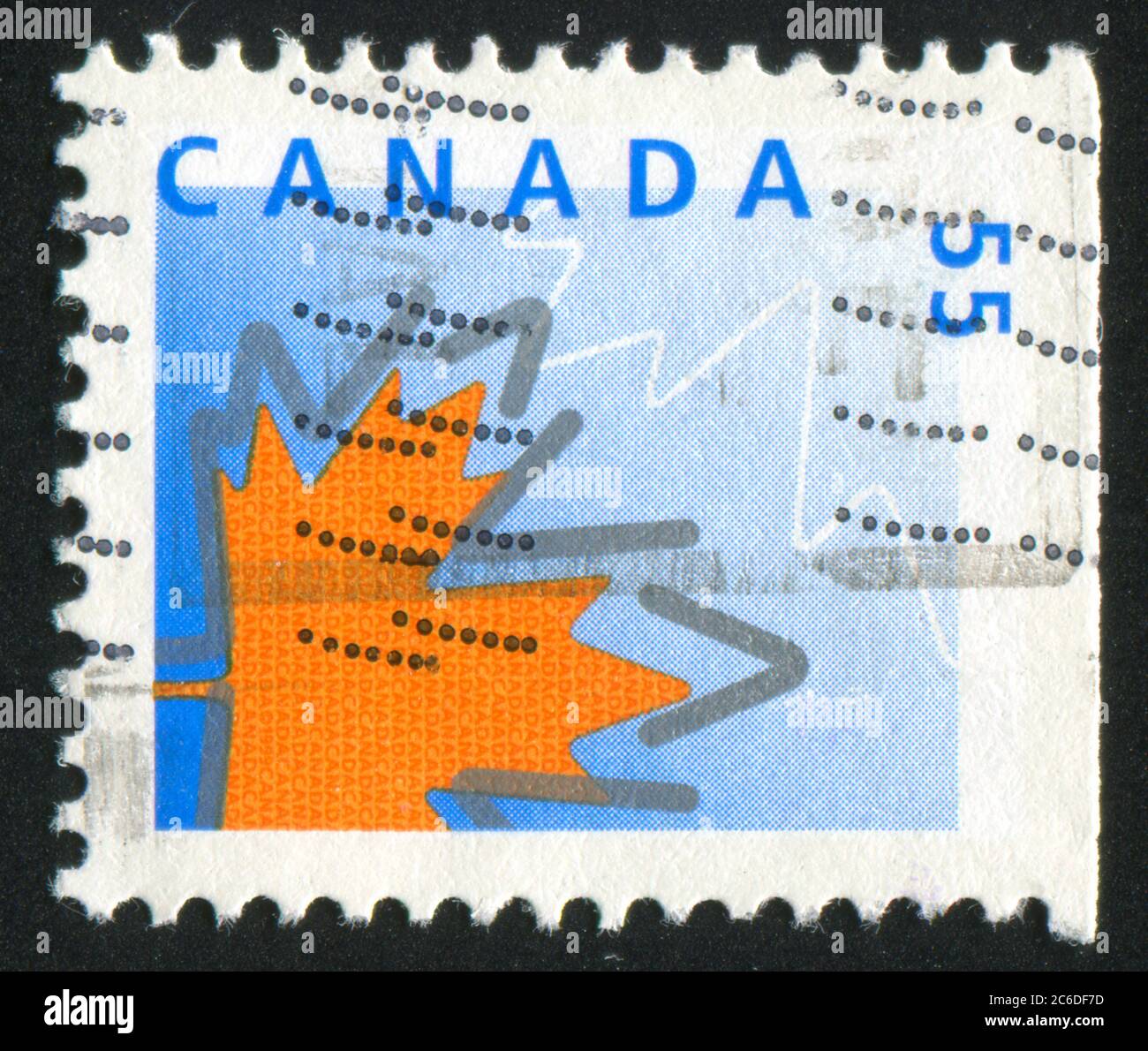 CANADA - CIRCA 1992: stamp printed by Canada, shows Maple Leaf, circa ...