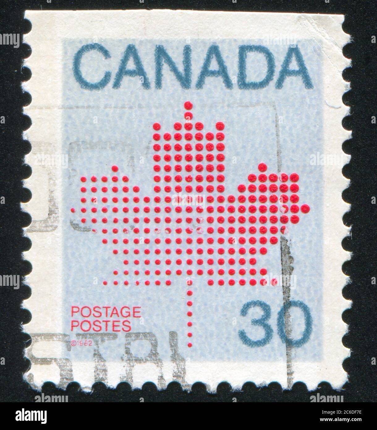 CANADA - CIRCA 1982: stamp printed by Canada, shows Canadian Maple Leaf ...