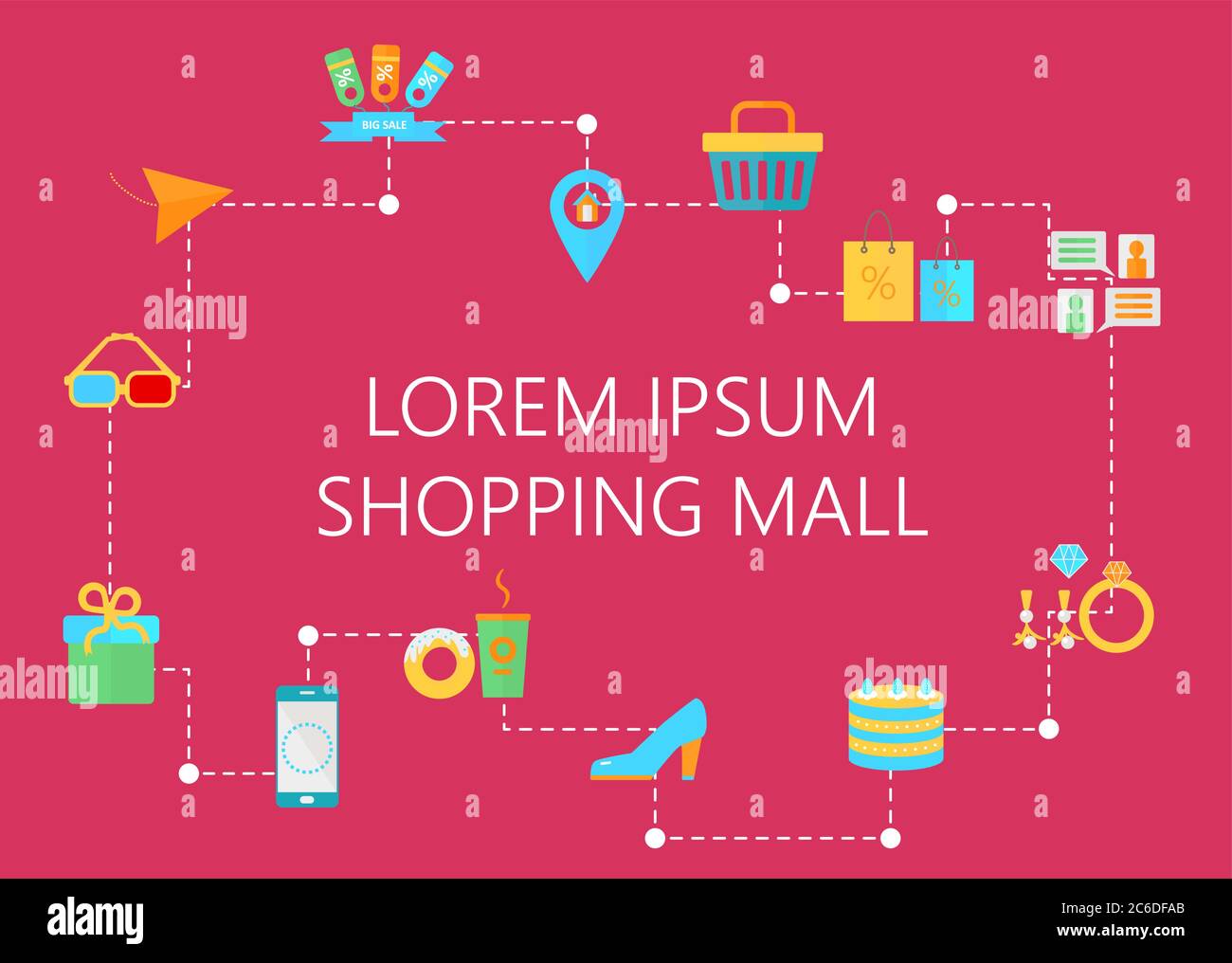 Shopping mall decoration map concept. Interactive navigation ...