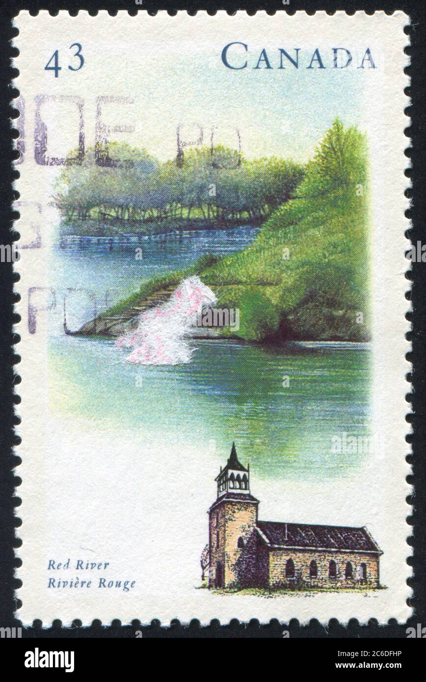 CANADA - CIRCA 1993: stamp printed by Canada, shows Red River, circa ...