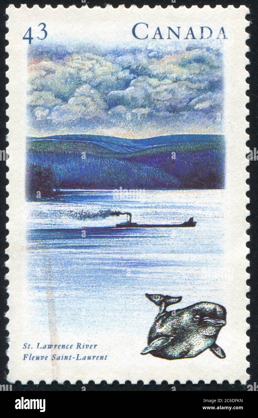 CANADA - CIRCA 1993: stamp printed by Canada, shows St. Lawrence River ...