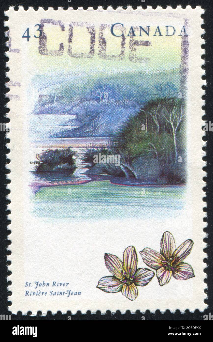 CANADA - CIRCA 1993: stamp printed by Canada, shows St. John River ...