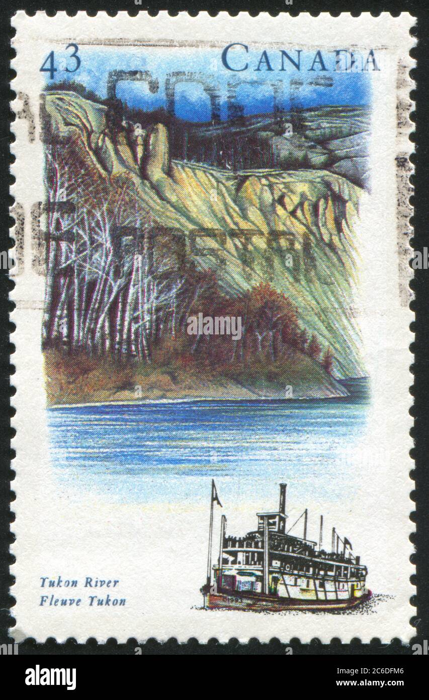CANADA - CIRCA 1993: stamp printed by Canada, shows Tukon River, circa ...