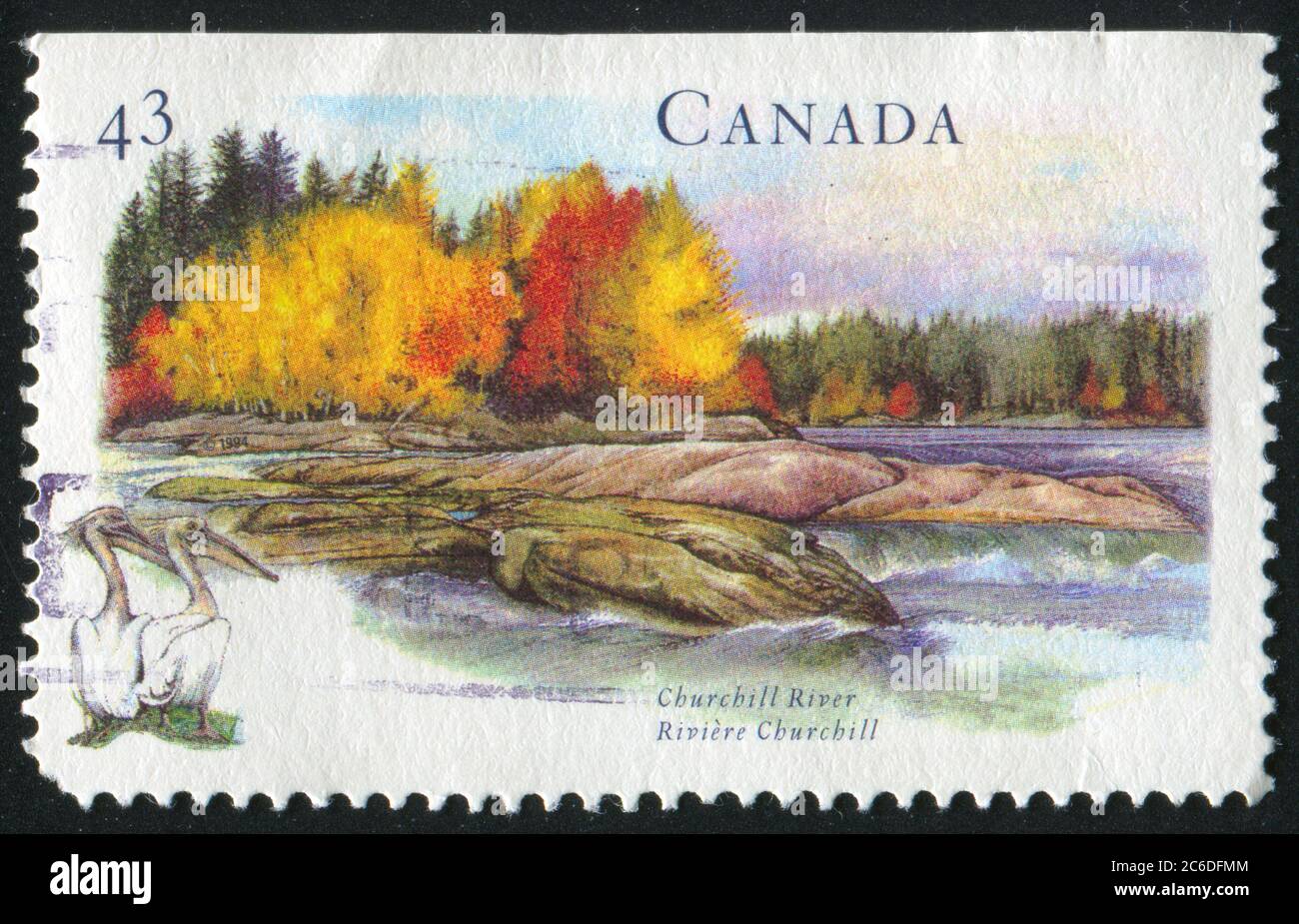 CANADA - CIRCA 1994: stamp printed by Canada, shows Churchill River ...