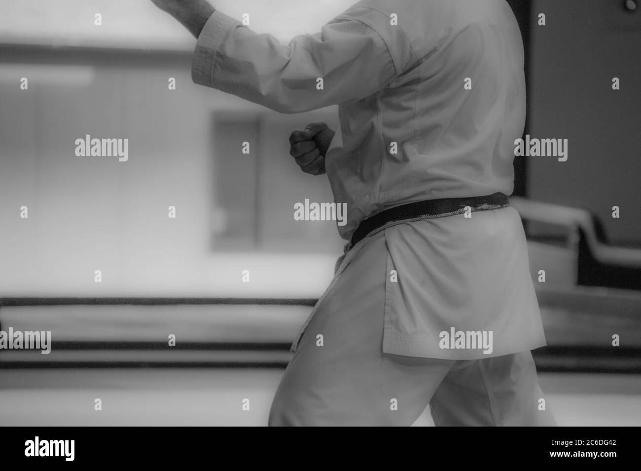 Close Up Of A Karate At The Kyoto Budo Japan 2015 In Black And White ...