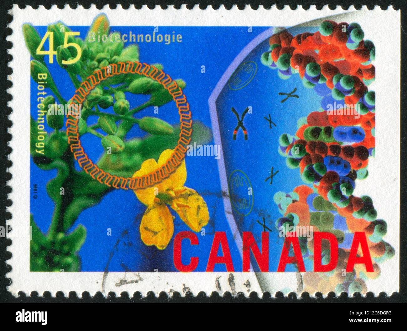 CANADA - CIRCA 1996: stamp printed by Canada, shows Biotechnology ...