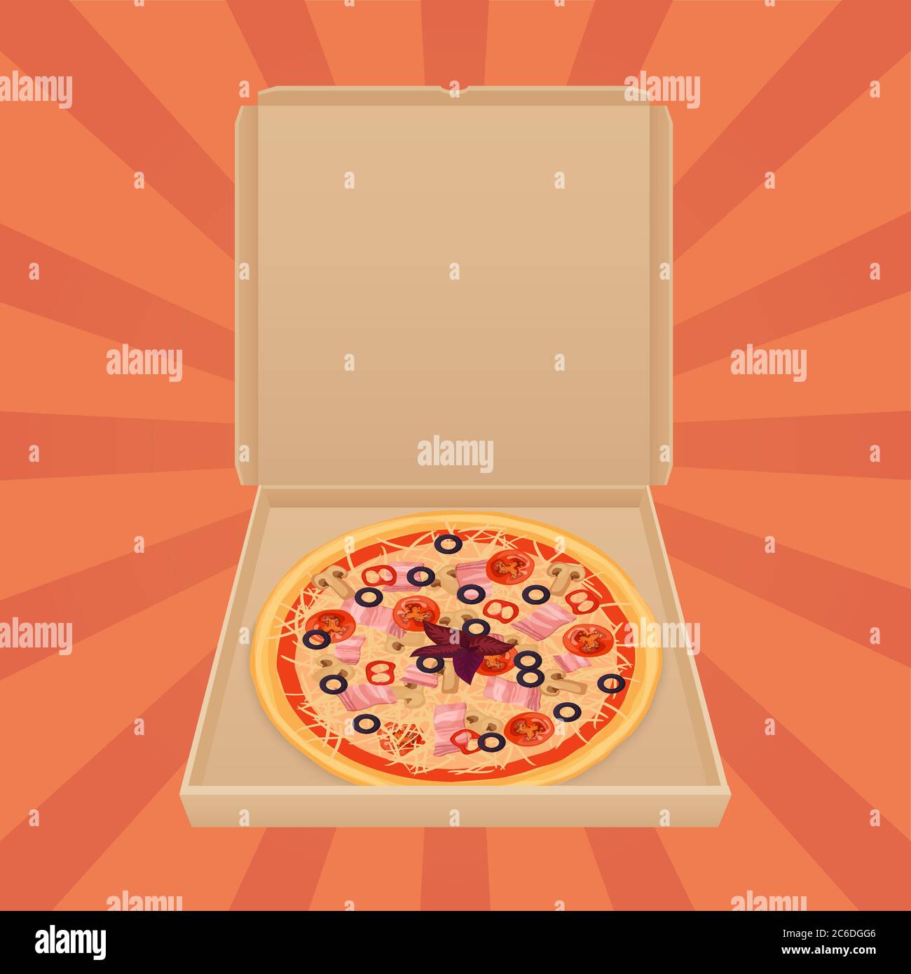 Craft square box food Stock Vector Images - Alamy