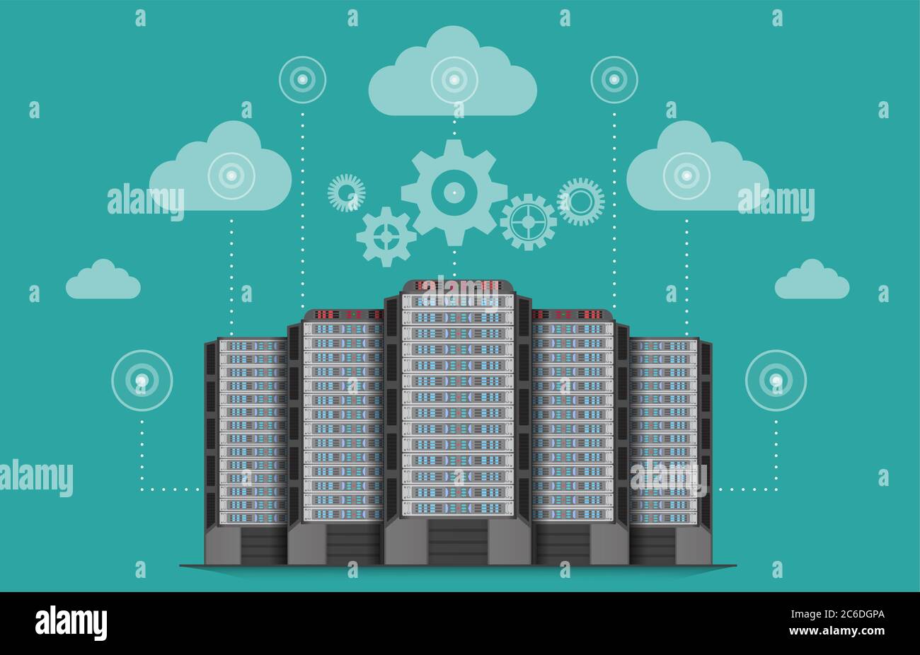 Network communications server computer technology concept isolated ...