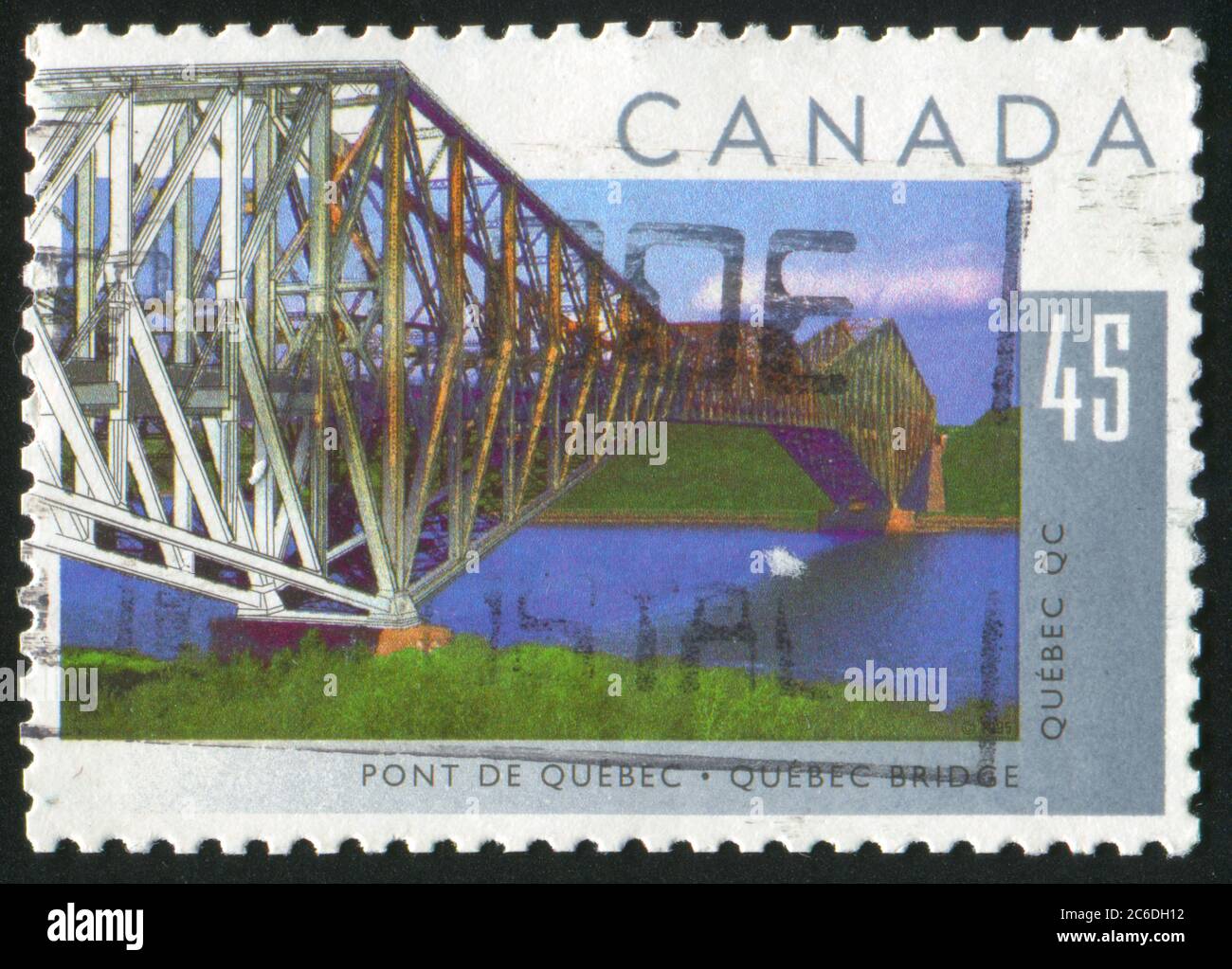 CANADA - CIRCA 1995: stamp printed by Canada, shows Quebec Bridge ...