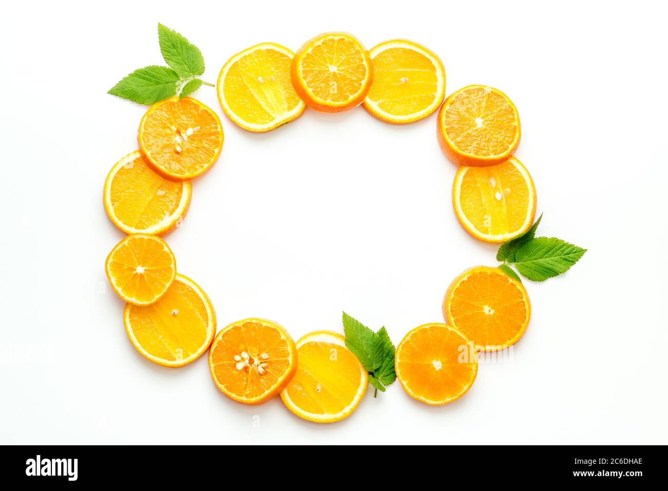 Frame sliced citrus mix white background top view Stock Photo - Alamy