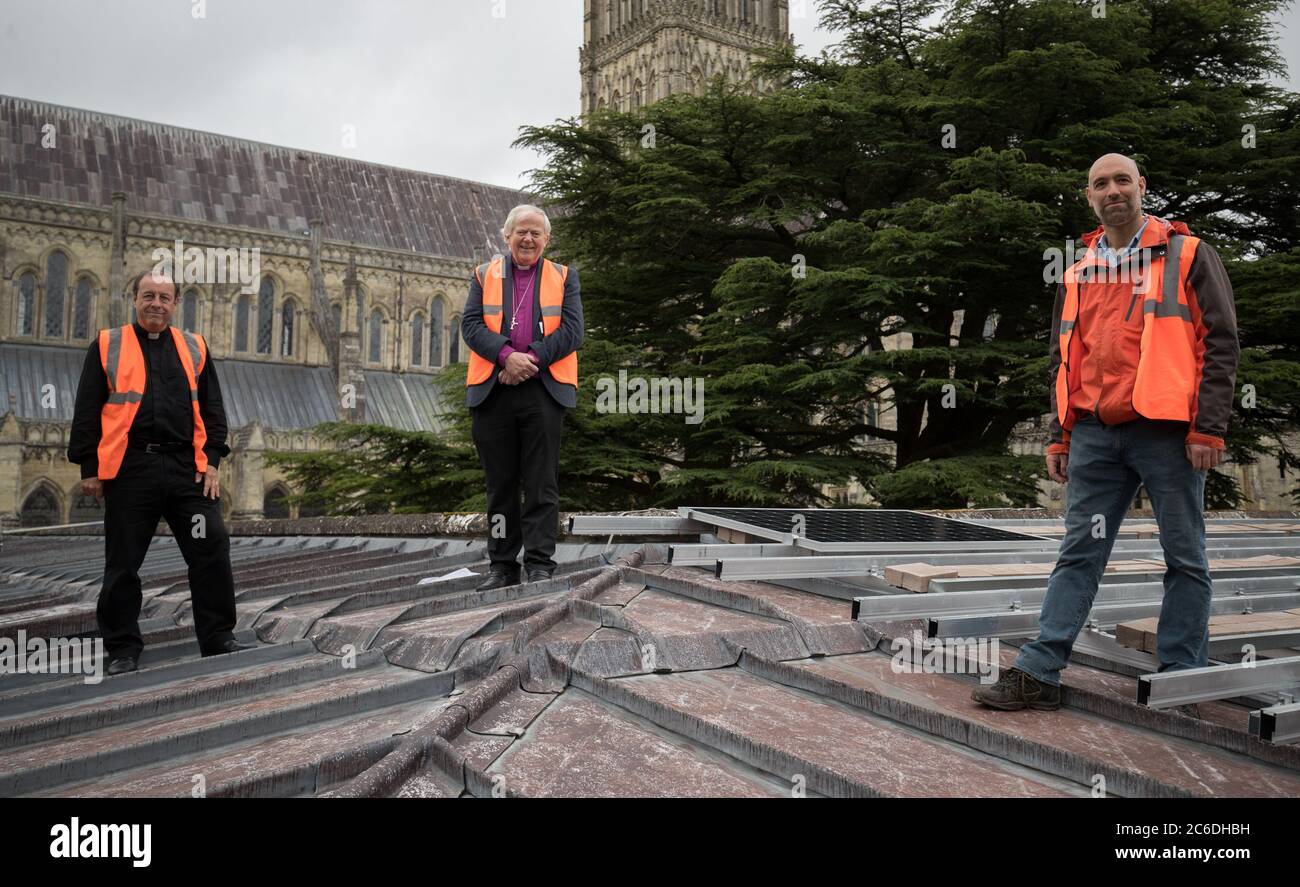 The Rt Rev Nicholas Holtam, Bishop of Salisbury (centre), alongside ...