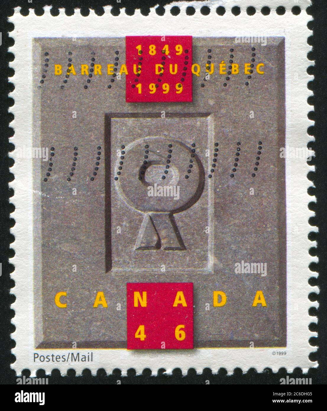 CANADA - CIRCA 1999: stamp printed by Canada, shows Quebec Bar ...