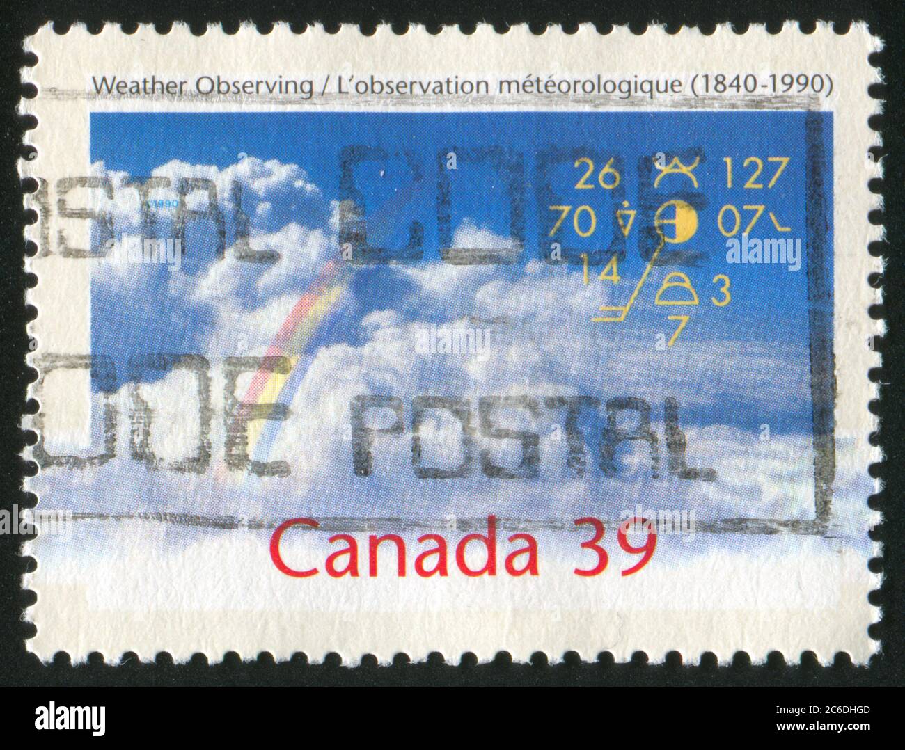 CANADA - CIRCA 1990: stamp printed by Canada, shows Weather ...