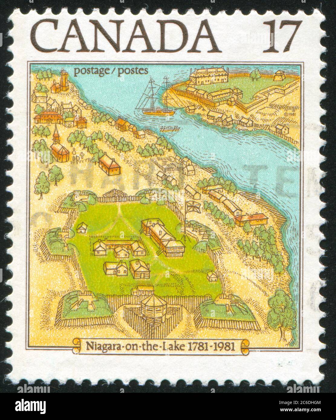 CANADA - CIRCA 1981: stamp printed by Canada, shows Niagara-on-the-Lake ...