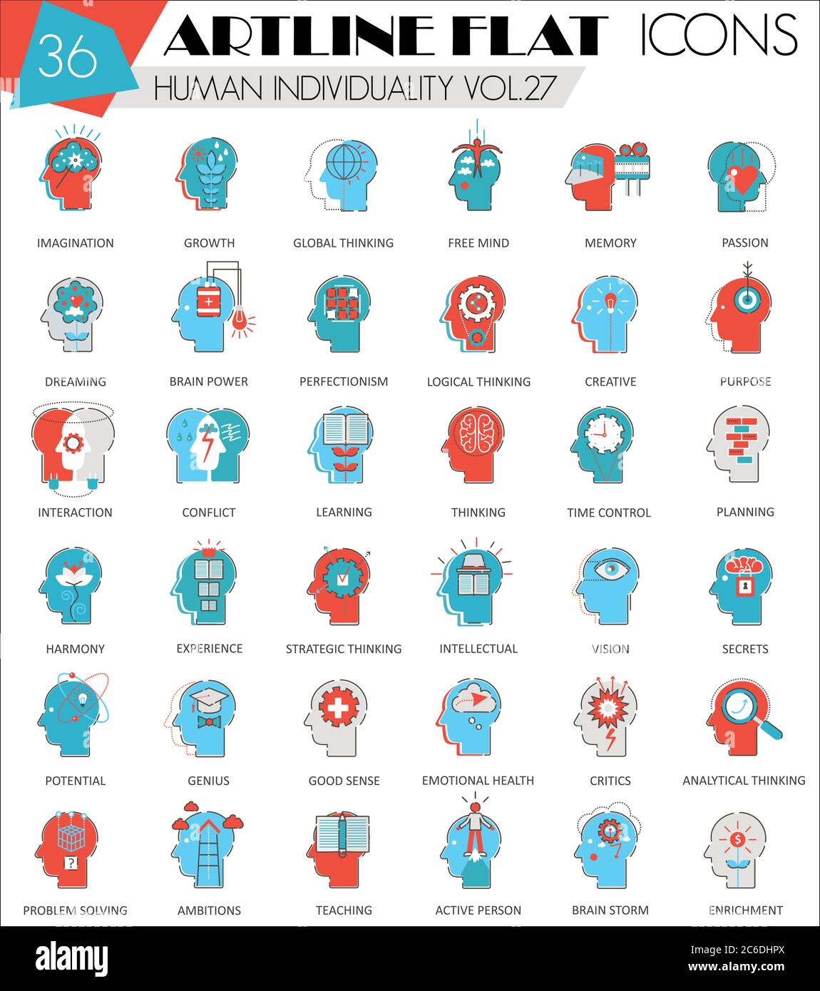 Vector Human mentality personality and individuality features ultra ...