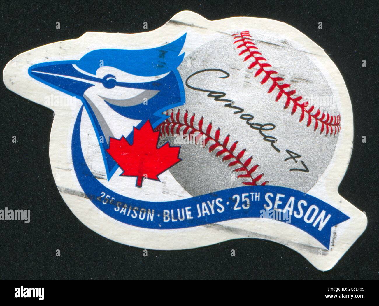 CANADA - CIRCA 2001: stamp printed by Canada, shows Toronto Blue Jays ...