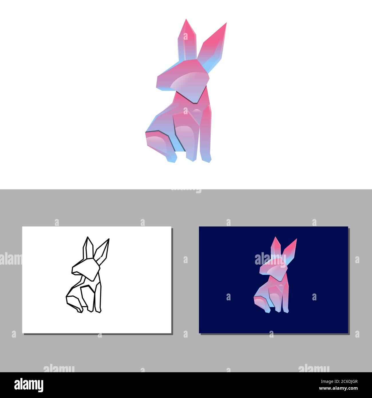 rabbit vector design template illustration Stock Vector Image & Art - Alamy