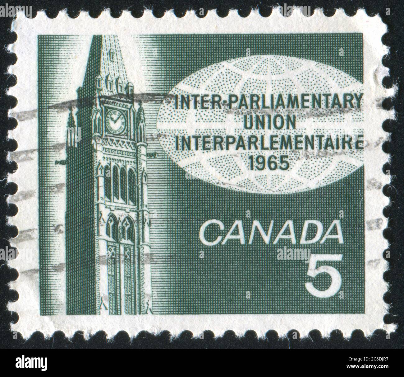 CANADA - CIRCA 1965: stamp printed by Canada, shows Peace Tower, Ottawa ...