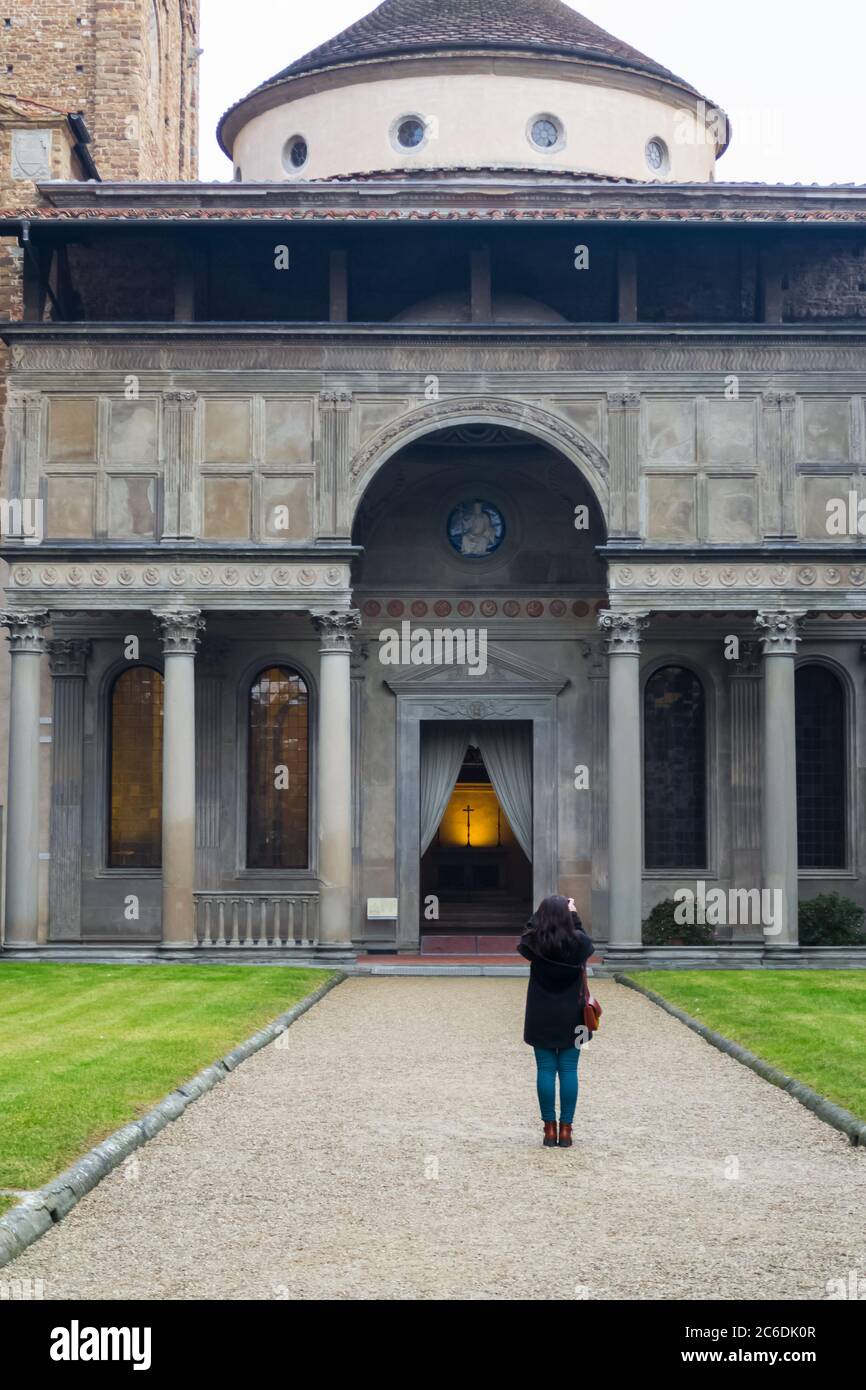 Florence, Italy. The Pazzi chapel, designed by Filippo Brunelleschi in ...