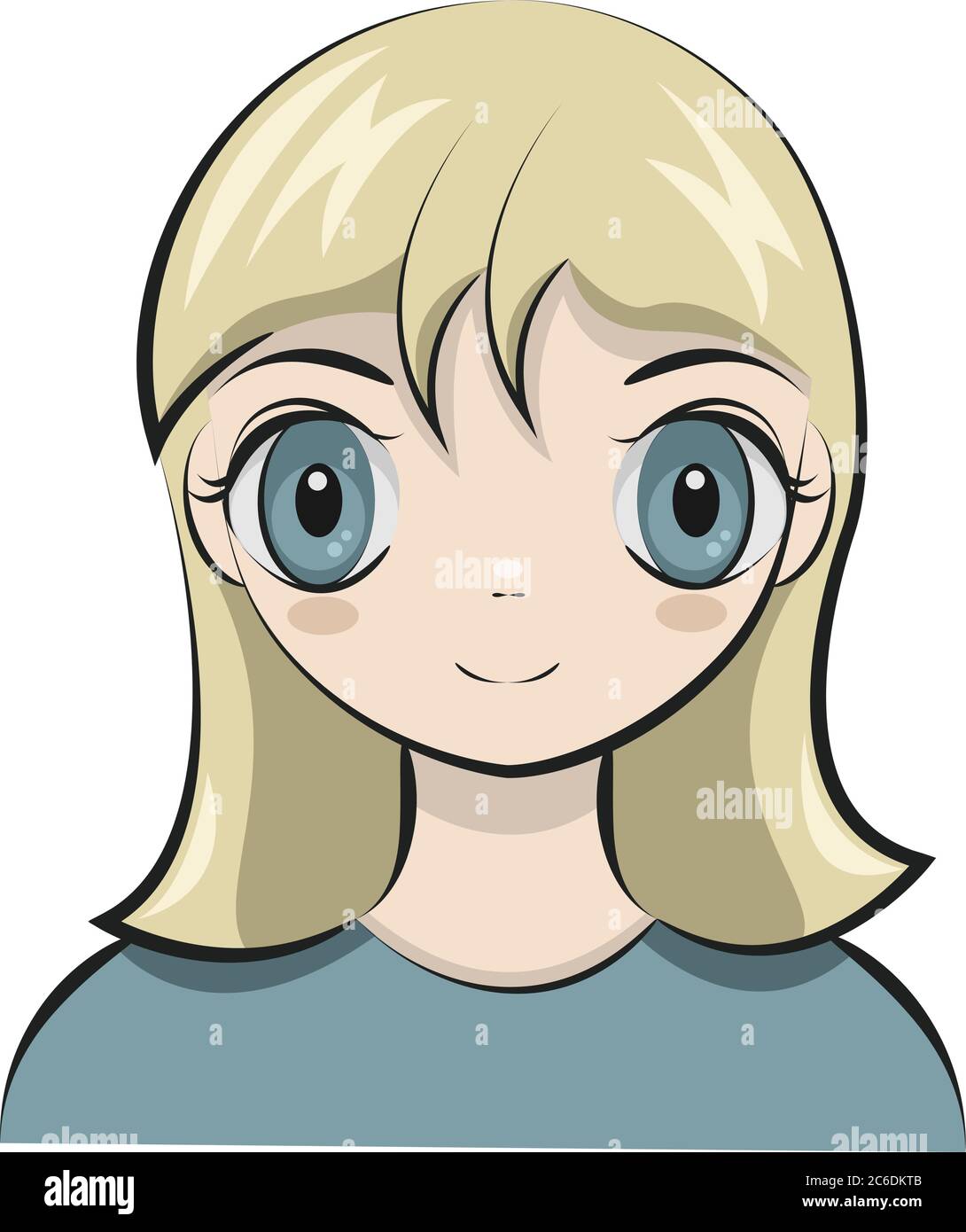 Anime Blond Girl Avatar Vector Stock Vector Image And Art Alamy