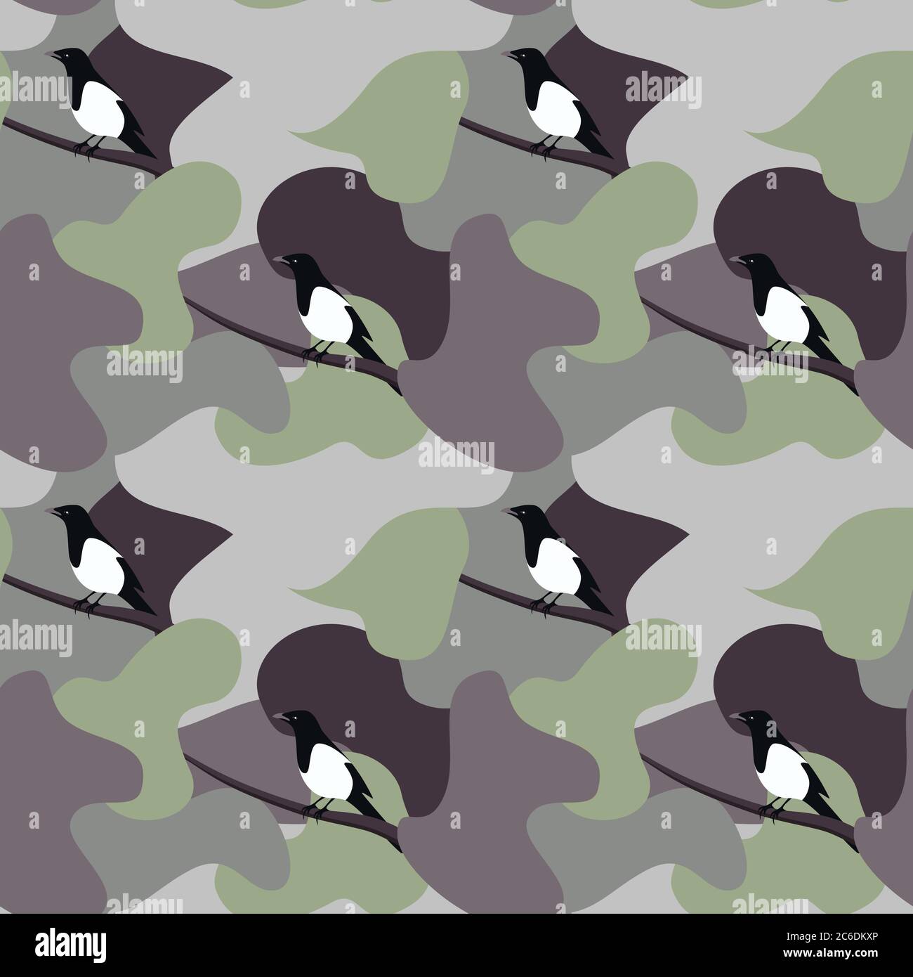 Seamless pattern magpie bird vector Stock Vector Image & Art - Alamy