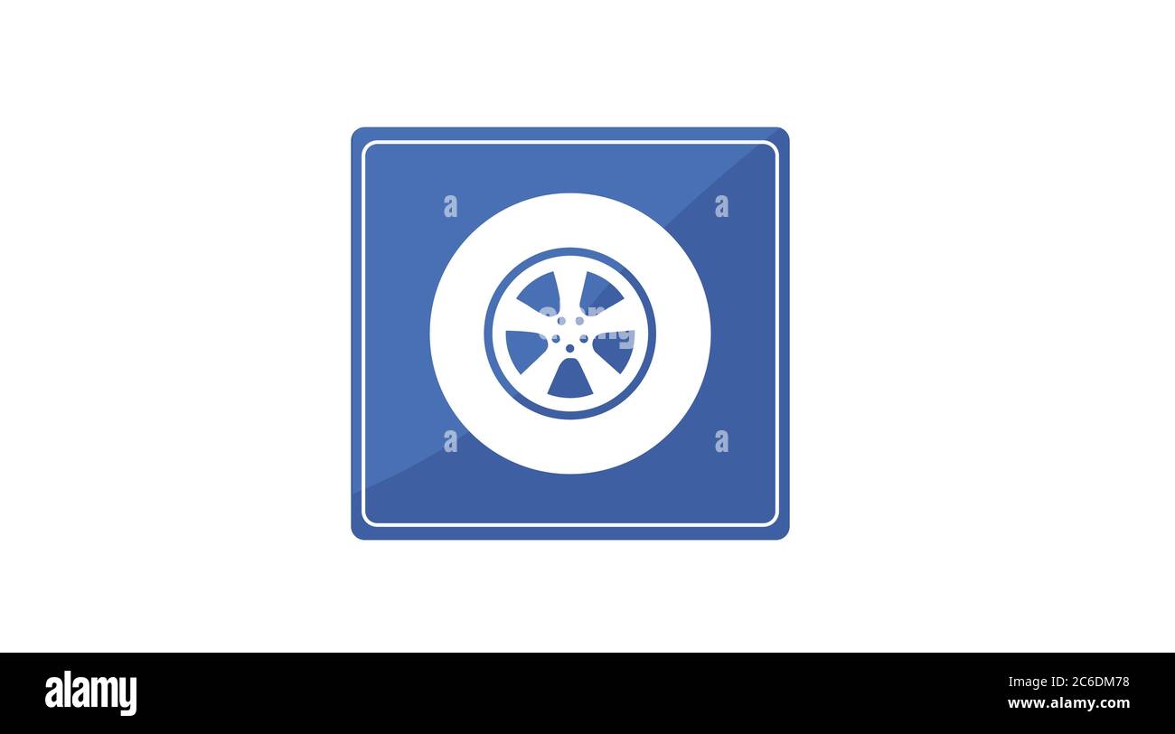 Vector Isolated Illustration of a Wheel Square Icon Stock Vector Image ...
