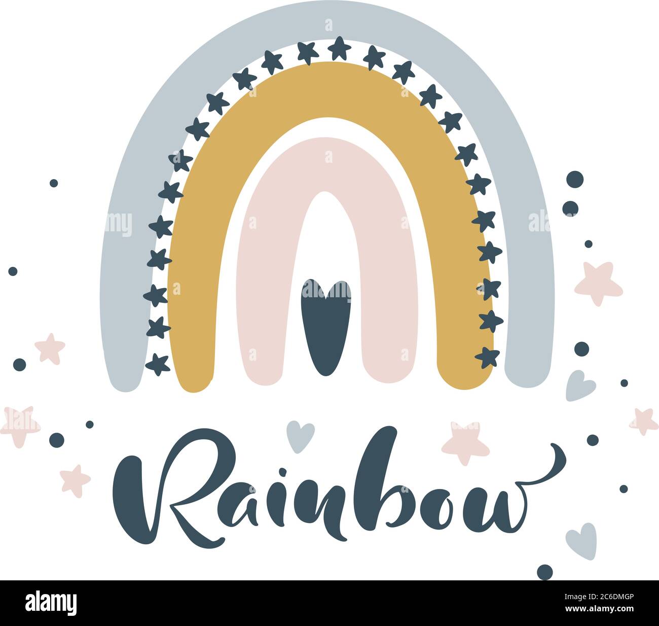 Rainbow calligraphy lettering text and illustration rainbow for social ...