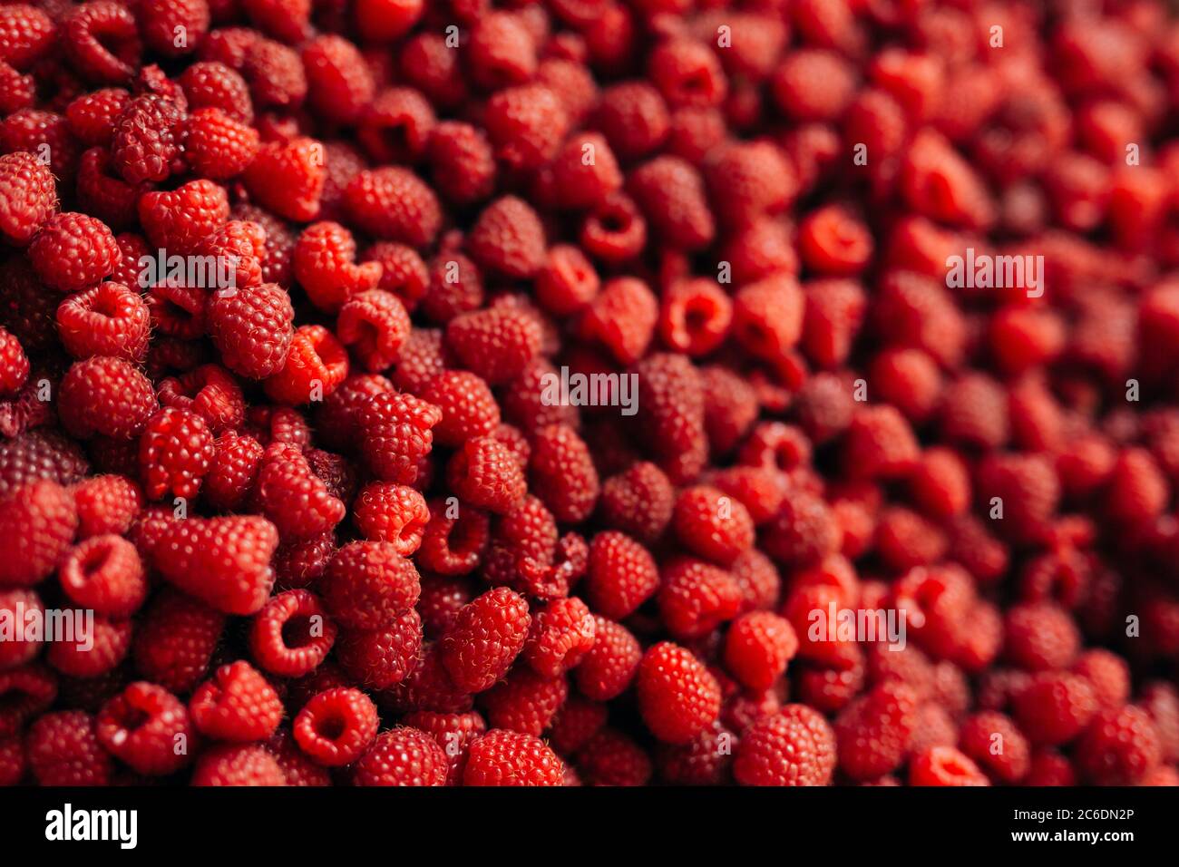Raspberry texture in a drawer. Background of a lot of fresh berries ...